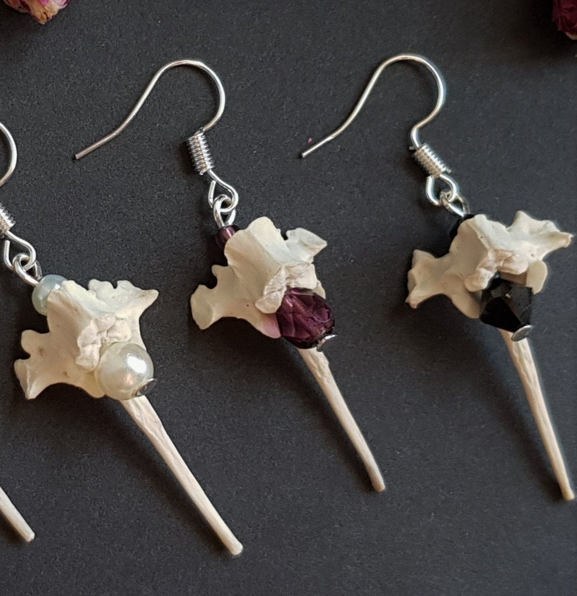 PAIR Customisable Snake Spine Vertebrae Crystal Drop earrings | Etsy