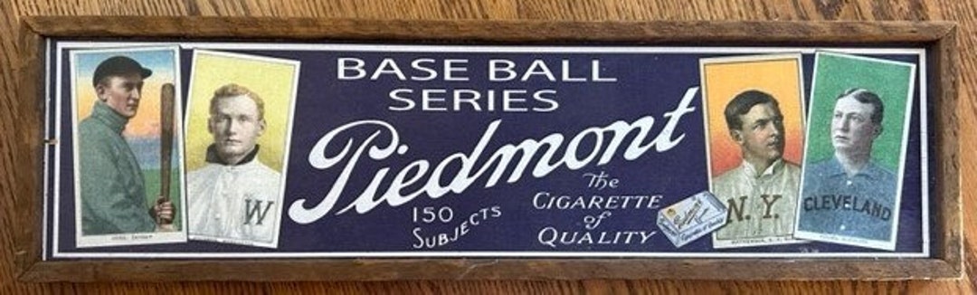 Old-time Baseball Advertising Art in Large Barnwood Frame piedmont ...
