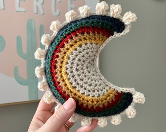 Moon Rattle / Crescent Moon Rattle / Crochet Baby Rattle / | Etsy
