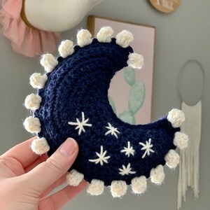 Moon Rattle / Crescent Moon Rattle / Crochet Baby Rattle / Crochet Baby ...