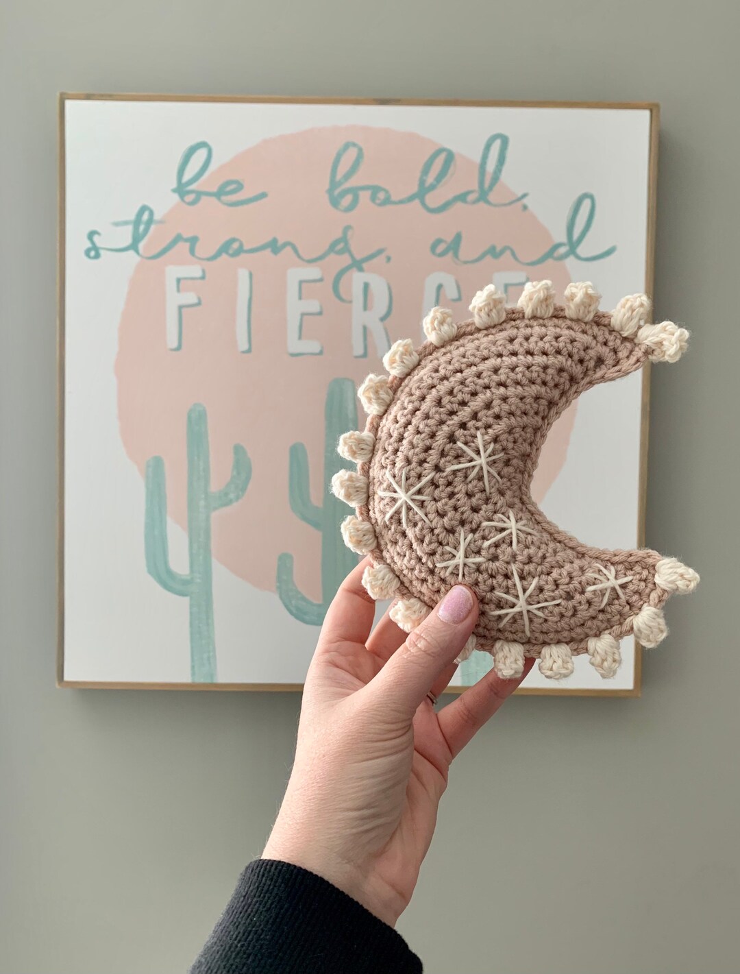 Moon Rattle / Crescent Moon Rattle / Crochet Baby Rattle / - Etsy