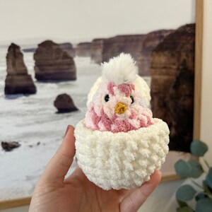 Colorful Hatching Chick / Crochet Chick With Eggshell / Multi Color ...