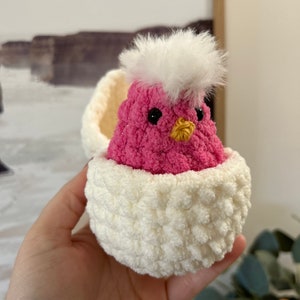 Colorful Hatching Chick / Crochet Chick With Eggshell / Multi Color ...