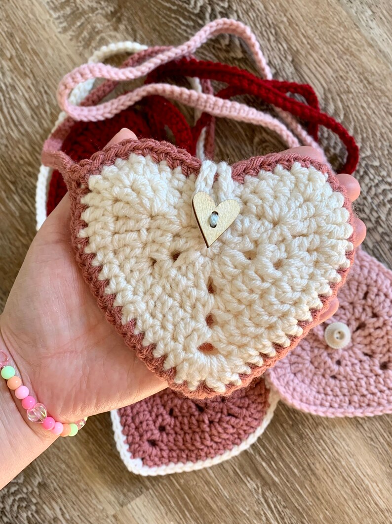 Heart crochet purse / toddler heart crochet purse / child | Etsy