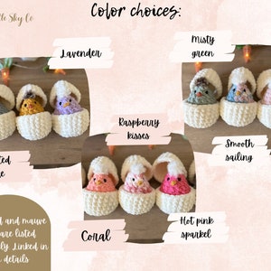 Colorful Hatching Chick / Crochet Chick With Eggshell / Multi Color ...