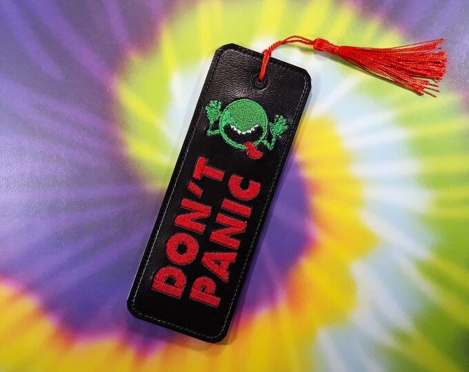 DON'T PANIC Embroidered Bookmark **tassel May Vary** - Etsy