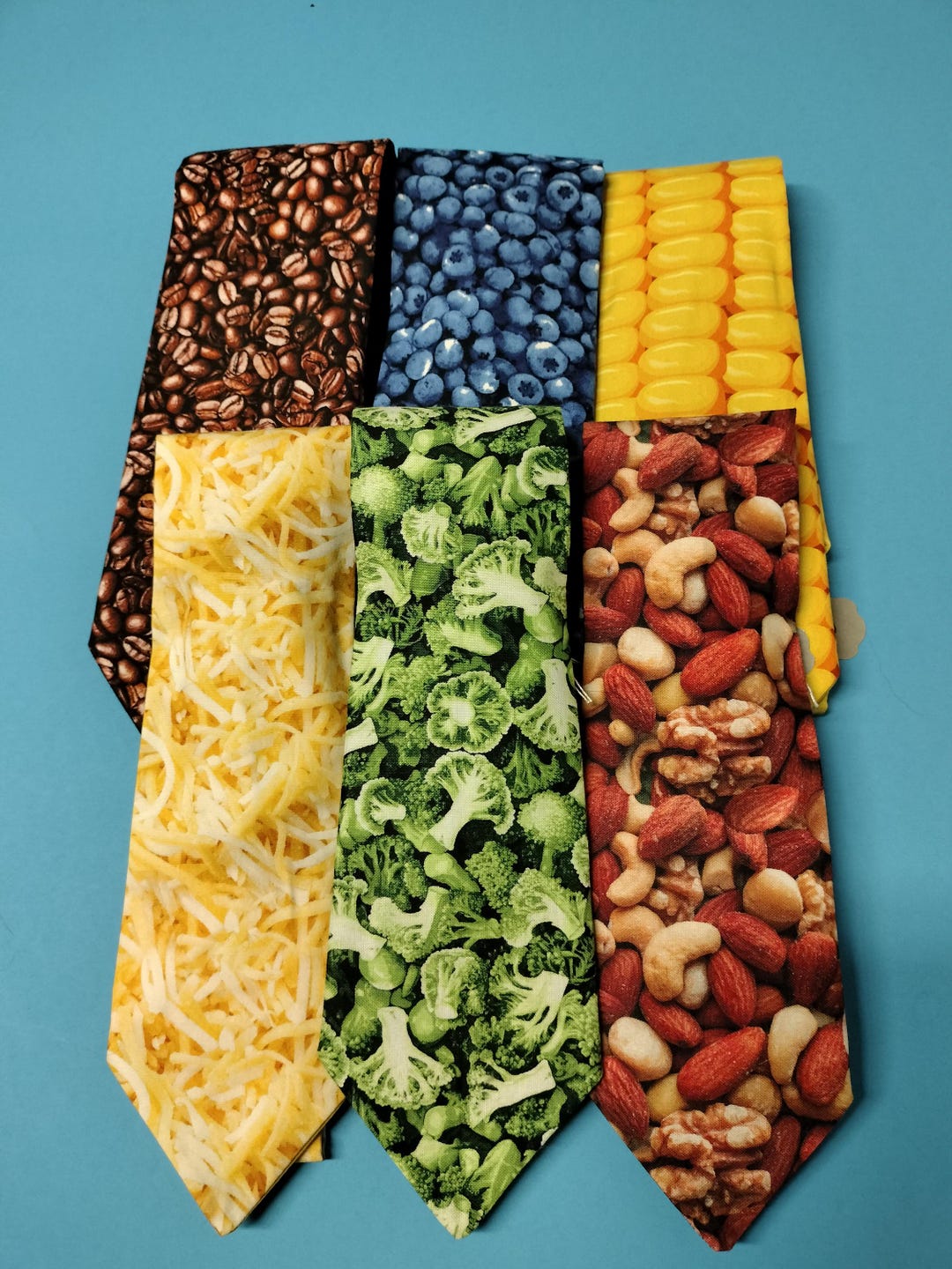 Photo Realistic Food Themed Necktie(s); Broccoli, Cheese, Blueberry ...