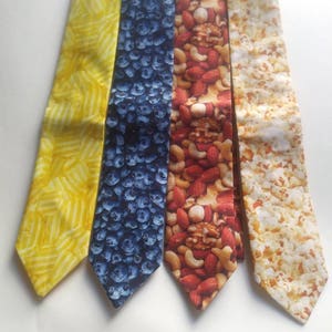 Photo Realistic Food Themed Neckties Broccoli, Popcorn, Blueberry ...