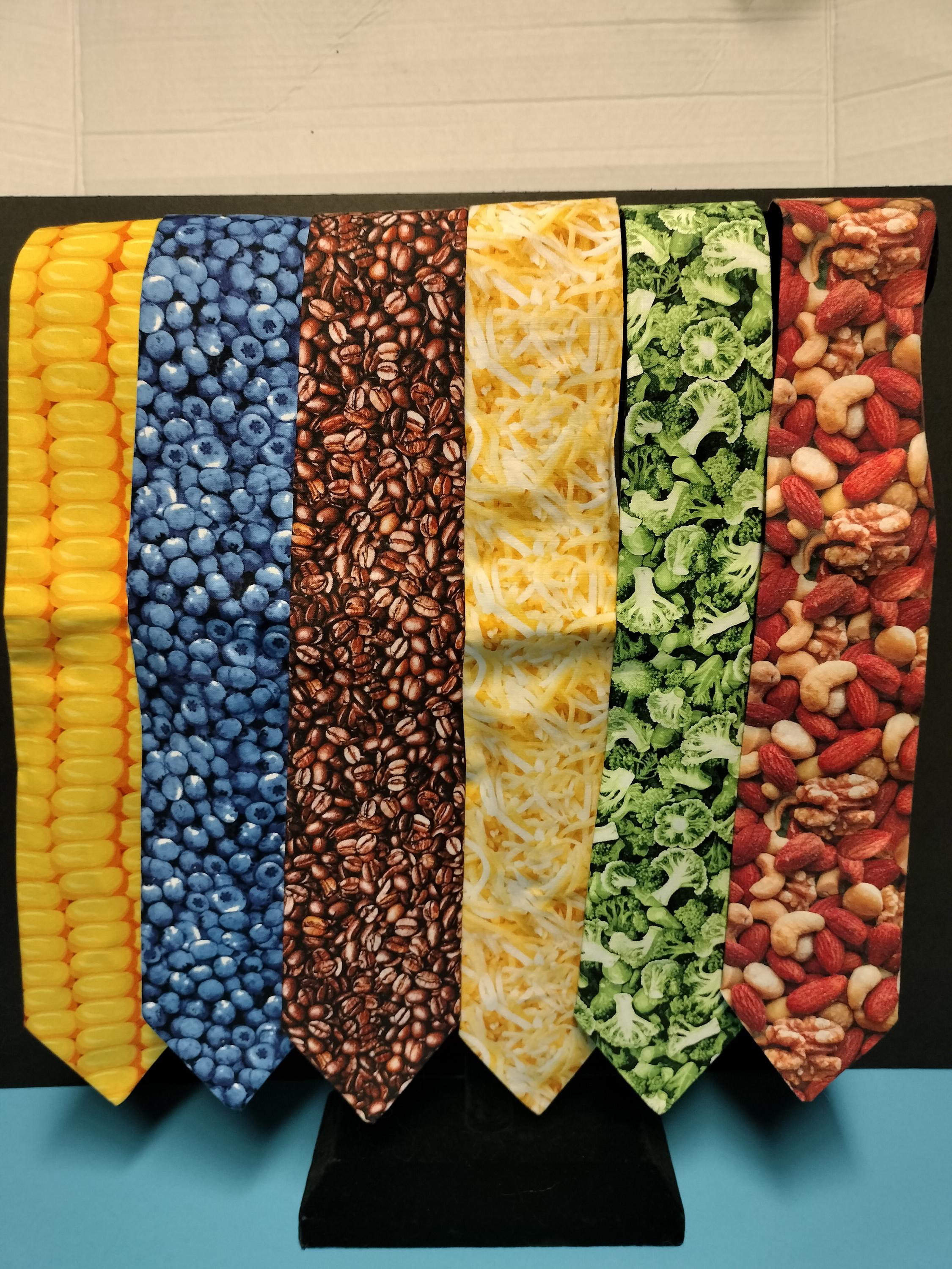 Photo Realistic Food Themed Necktie(s); Broccoli, Cheese, Blueberry ...