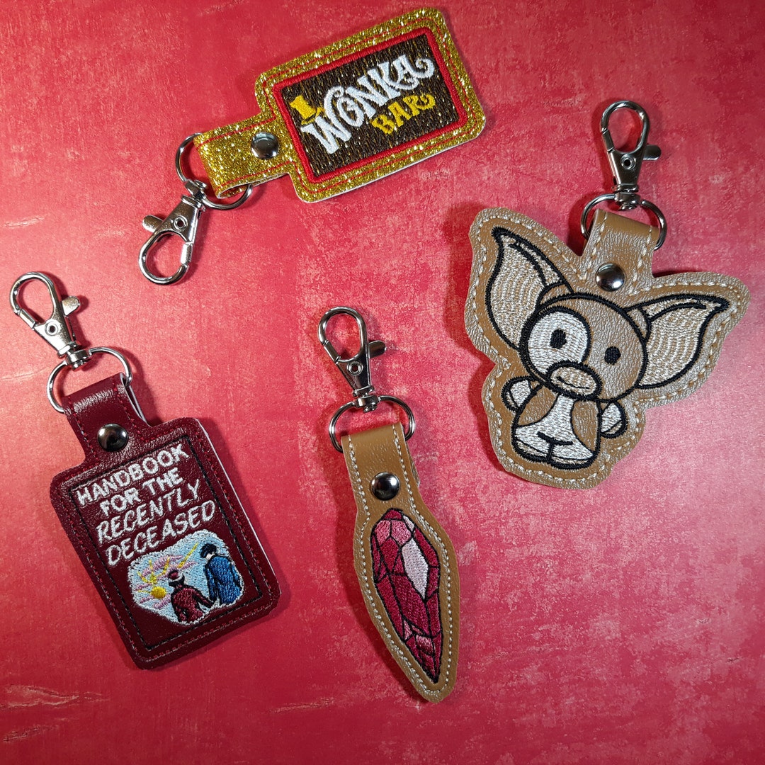 Classic Retro Movies Key Fob // Keychain Bag Tag // Crystal Handbook ...