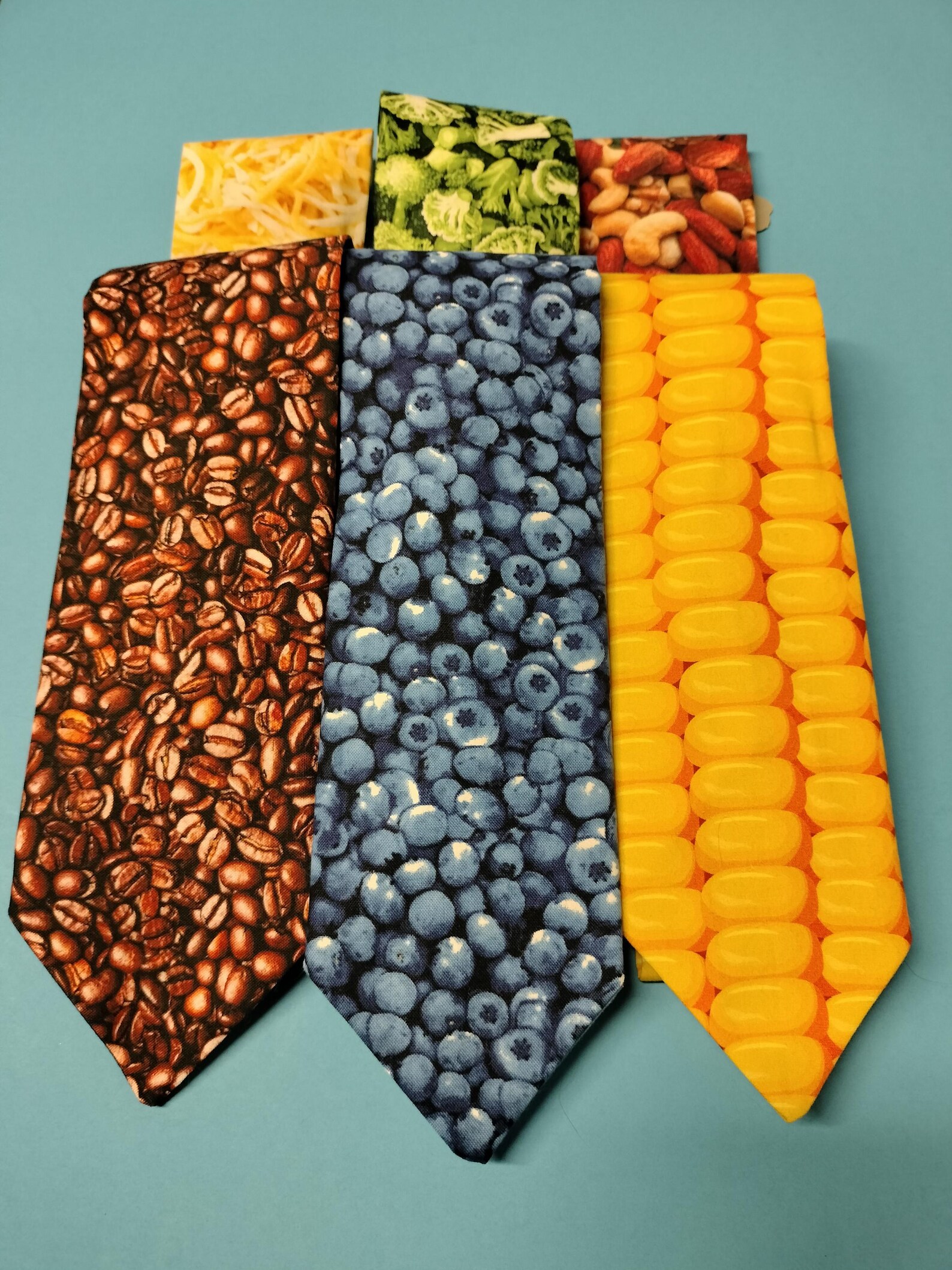 Photo Realistic Food Themed Necktie(s); Broccoli, Cheese, Blueberry ...
