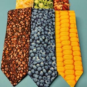 Photo Realistic Food Themed Necktie(s); Broccoli, Cheese, Blueberry ...
