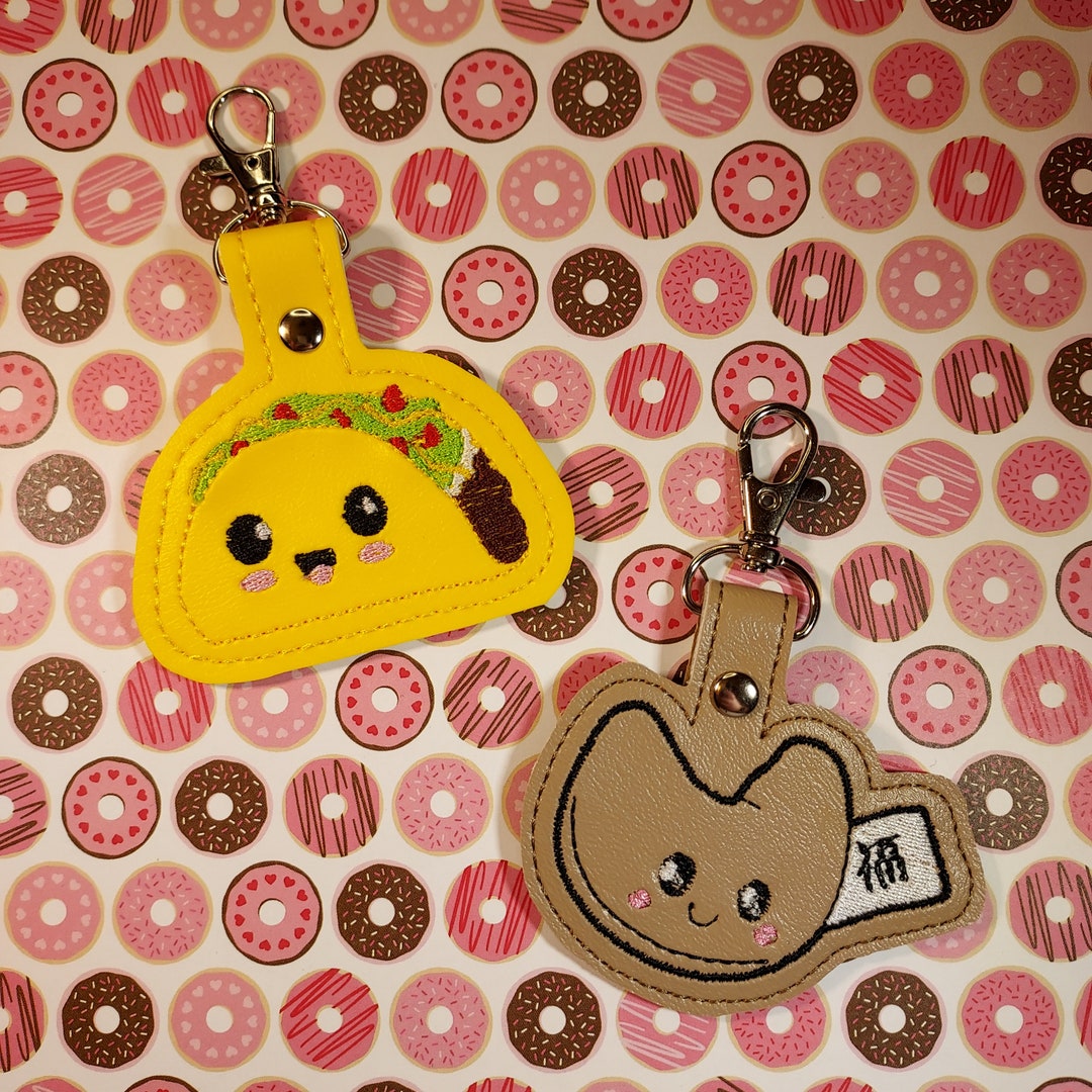Cute Foods Keychain // Key Fob // Fortune Cookie - Etsy