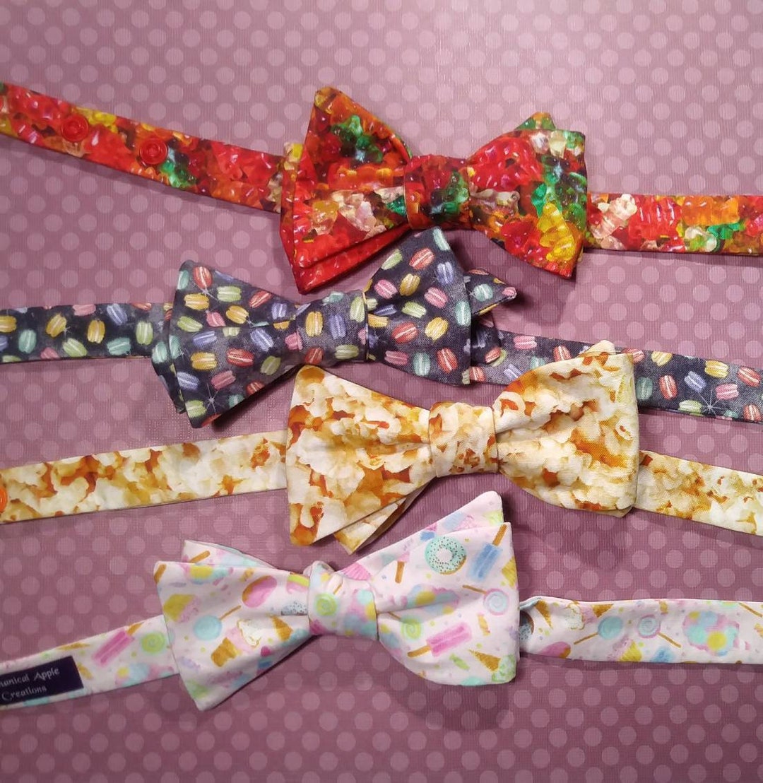 Food Themed Bowtie(s); Gummy Bears; Popcorn; Macroons; Candy Sweet ...