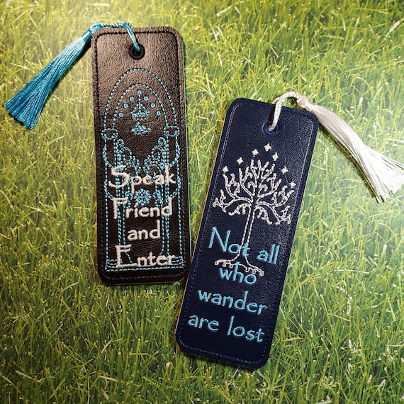 Middle Earth Embroidered Bookmark // Doors of of Durin // Tree | Etsy