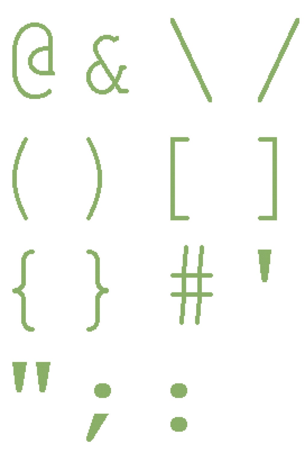 JUMBO Alphabet Cross Stitch Sampler - Includes CAPITAL Case Letters ...