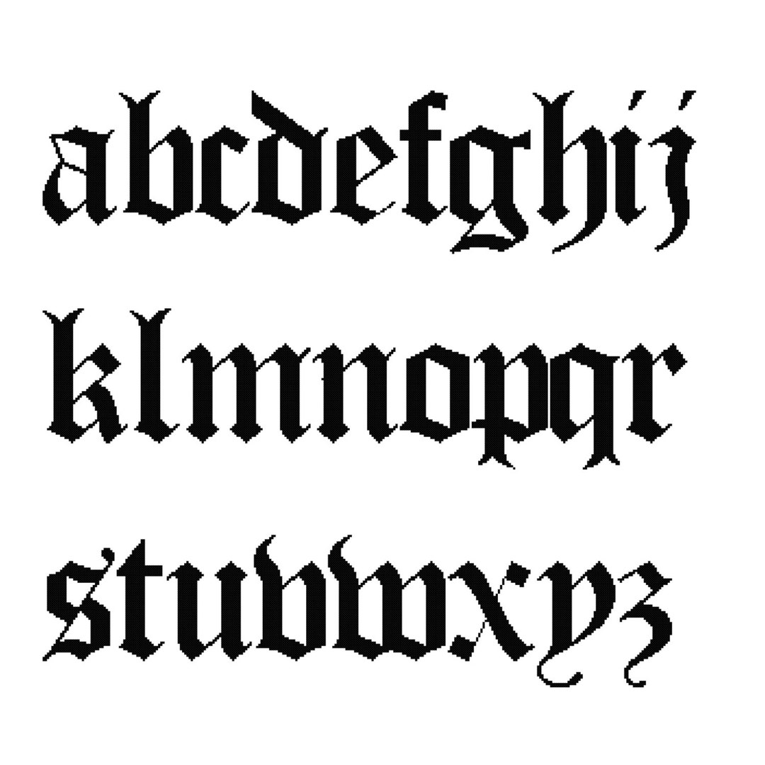 Old English Calligraphy Alphabet