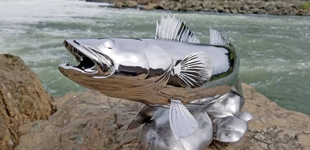 30" Walleye - Polished Stainless Sculpture. - Etsy