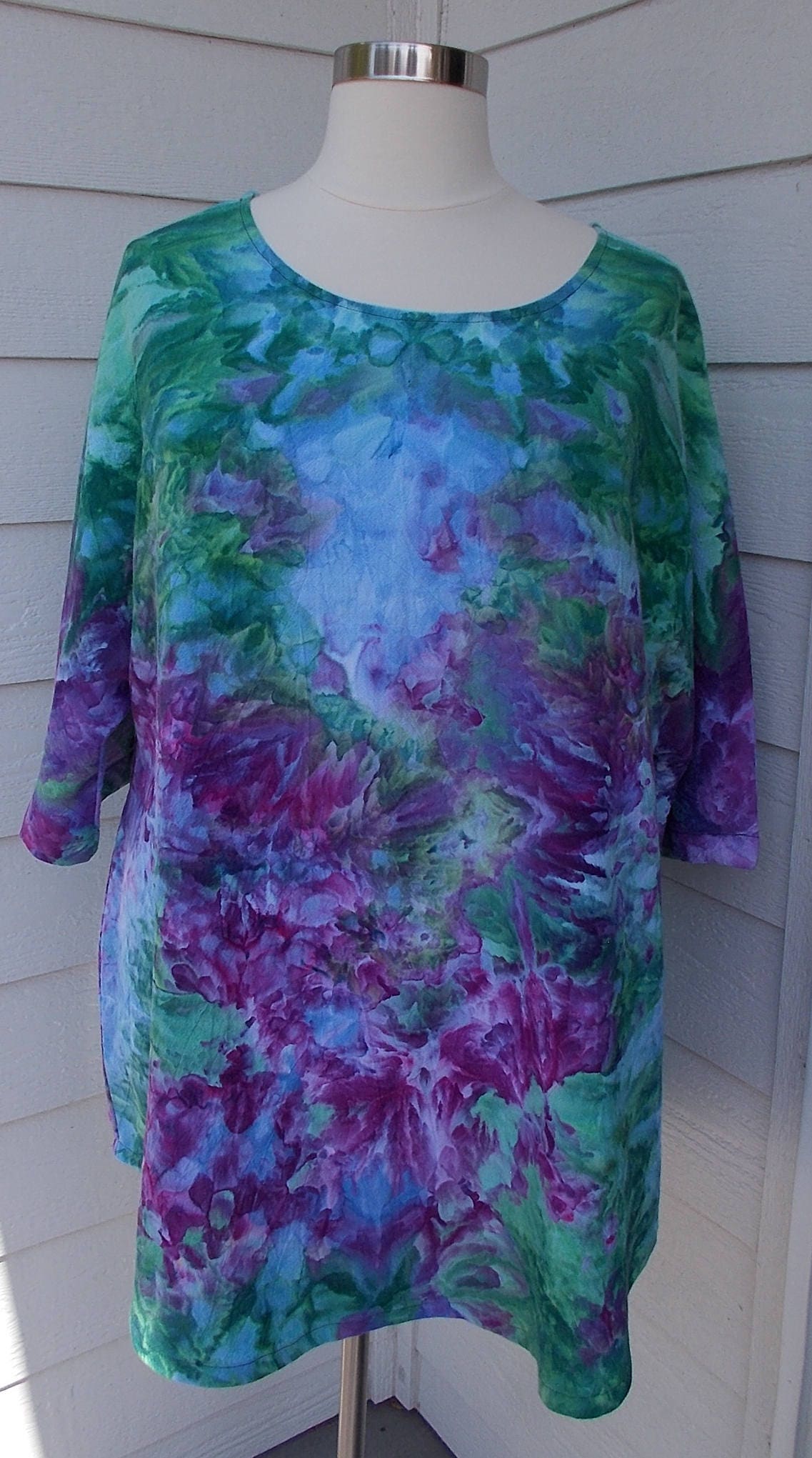 LIMITED EDITION! Hand-Dyed and Hand-Sewn Cotton Tunic 2XL