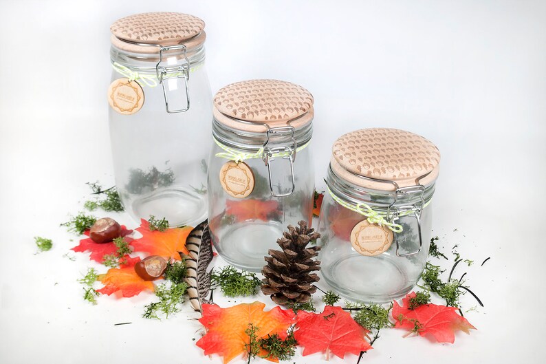 Coffee Jar Personalised with an elegant Coffee Bean pattern | Etsy