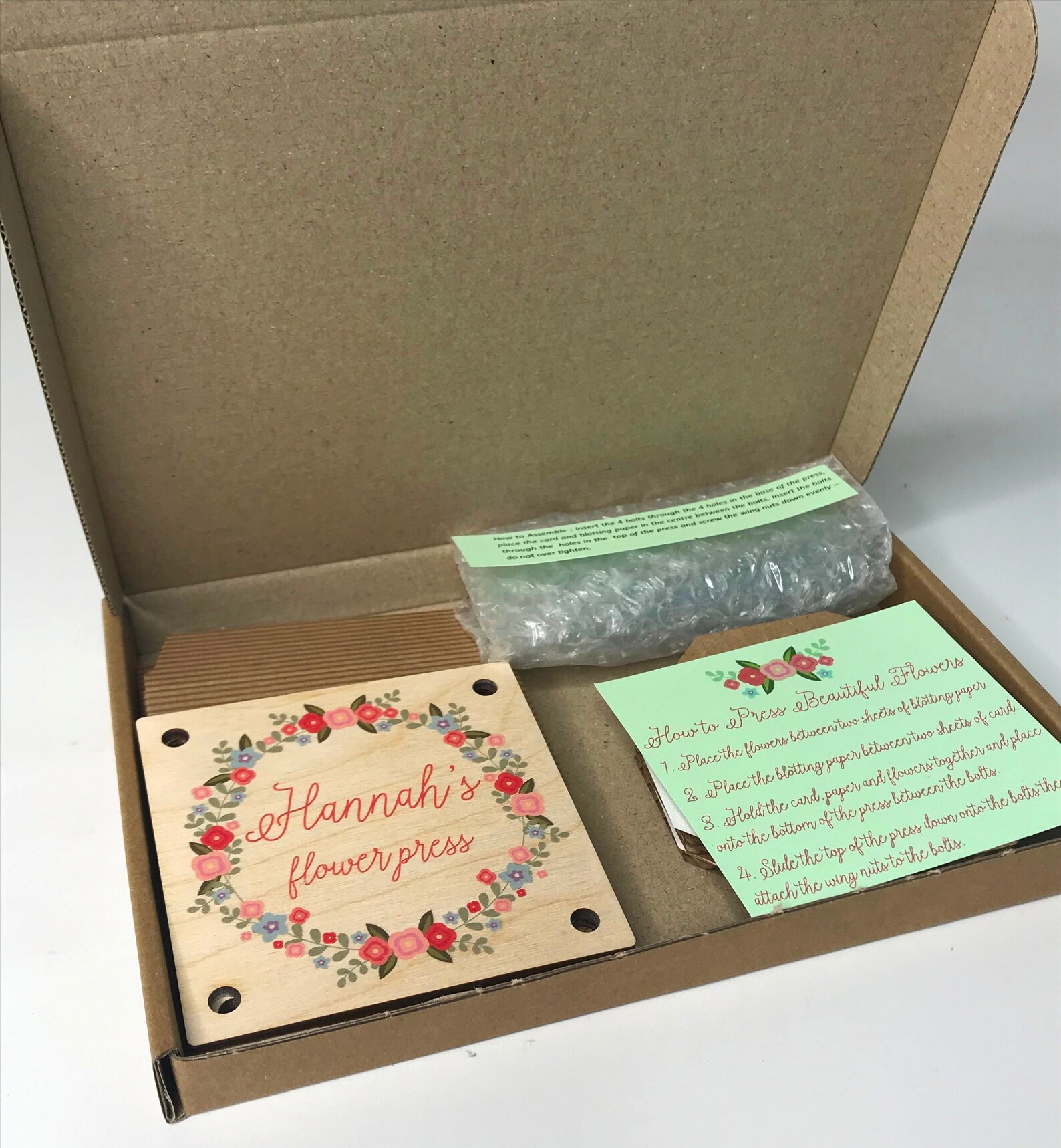 Personalised Flower Press Letterbox Kit - Flatpacked for Your Assembly ...