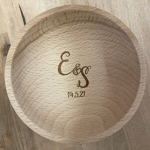 Personalised Engraved Ring Bowl, Ring Dish Made From Beech Wood. A ...