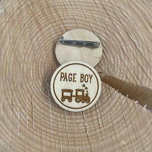 Page Boy Badge an Engraved Wedding Party Badge or Page Boy Gift Seven ...
