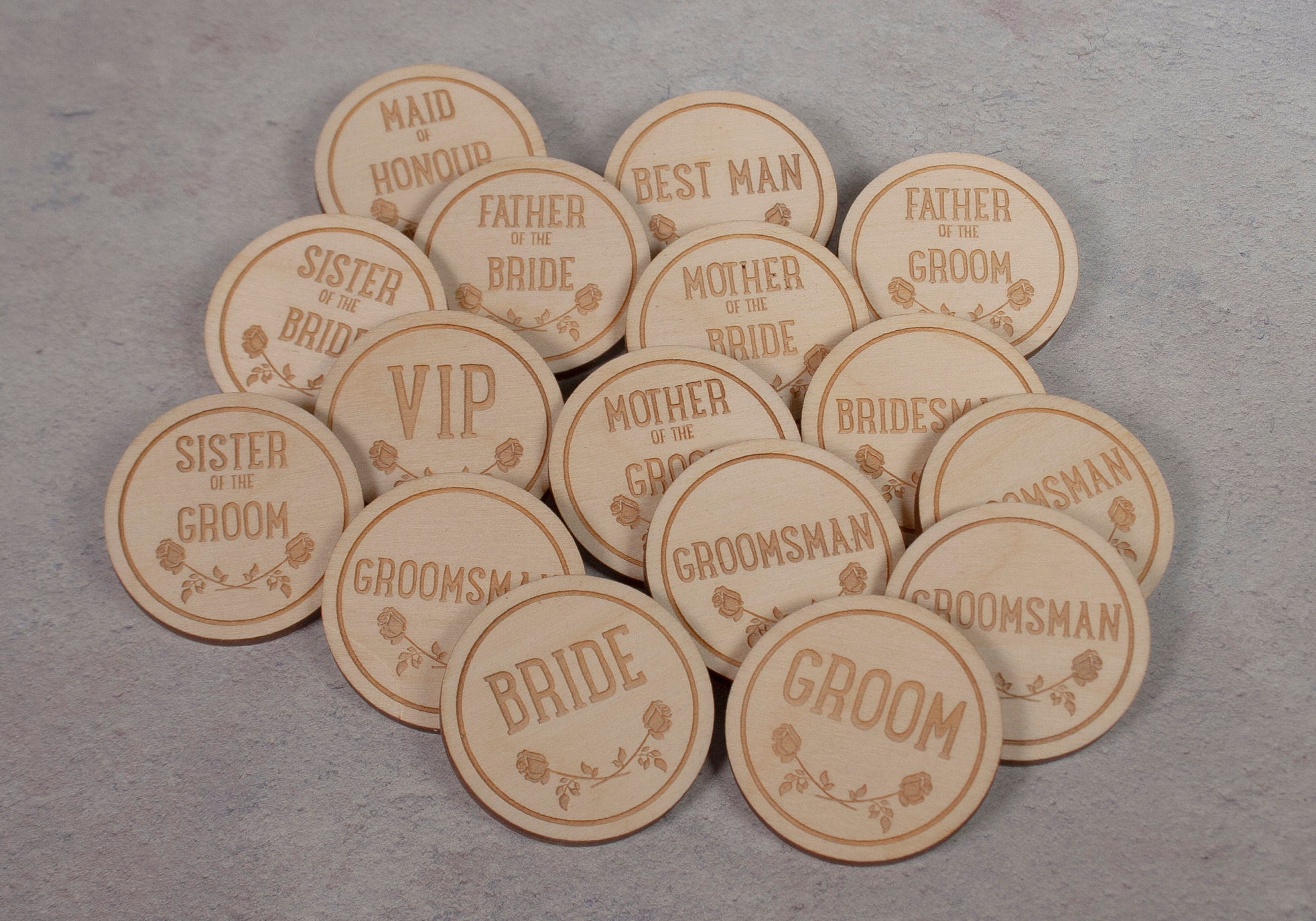 Custom Badges Personalised With Names and Roles for for Bridal | Etsy
