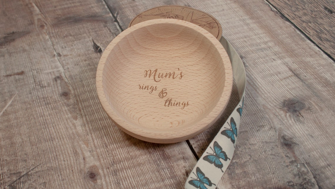 Personalised Engraved Trinket Dish Made From Beech Wood. A - Etsy