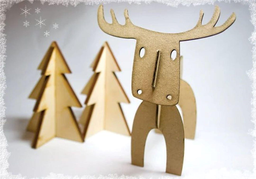 Build A Moose Christmas Card a Flat Pack Fun Gift for Moose Lovers ...
