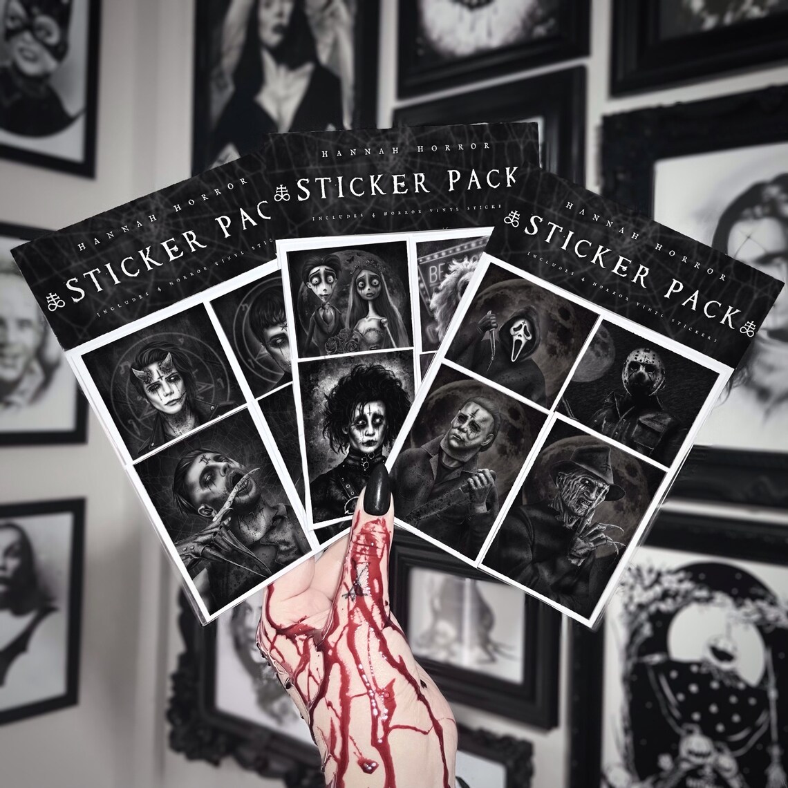 Horror Sticker Packs 6 Different Packs to Choose From Tim - Etsy