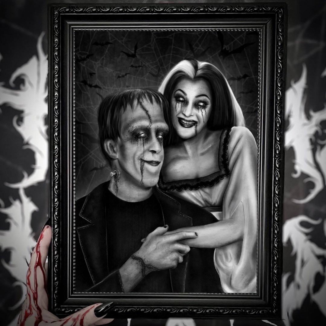 Lily & Herman Munster Gothic Art Print - Etsy