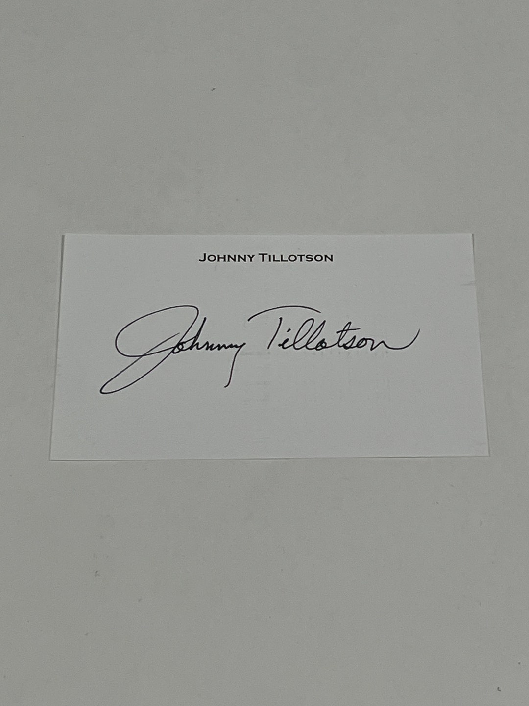 JOHNNY TILLOTSON Authentic Hand Signed Autographed 3x5 Index - Etsy