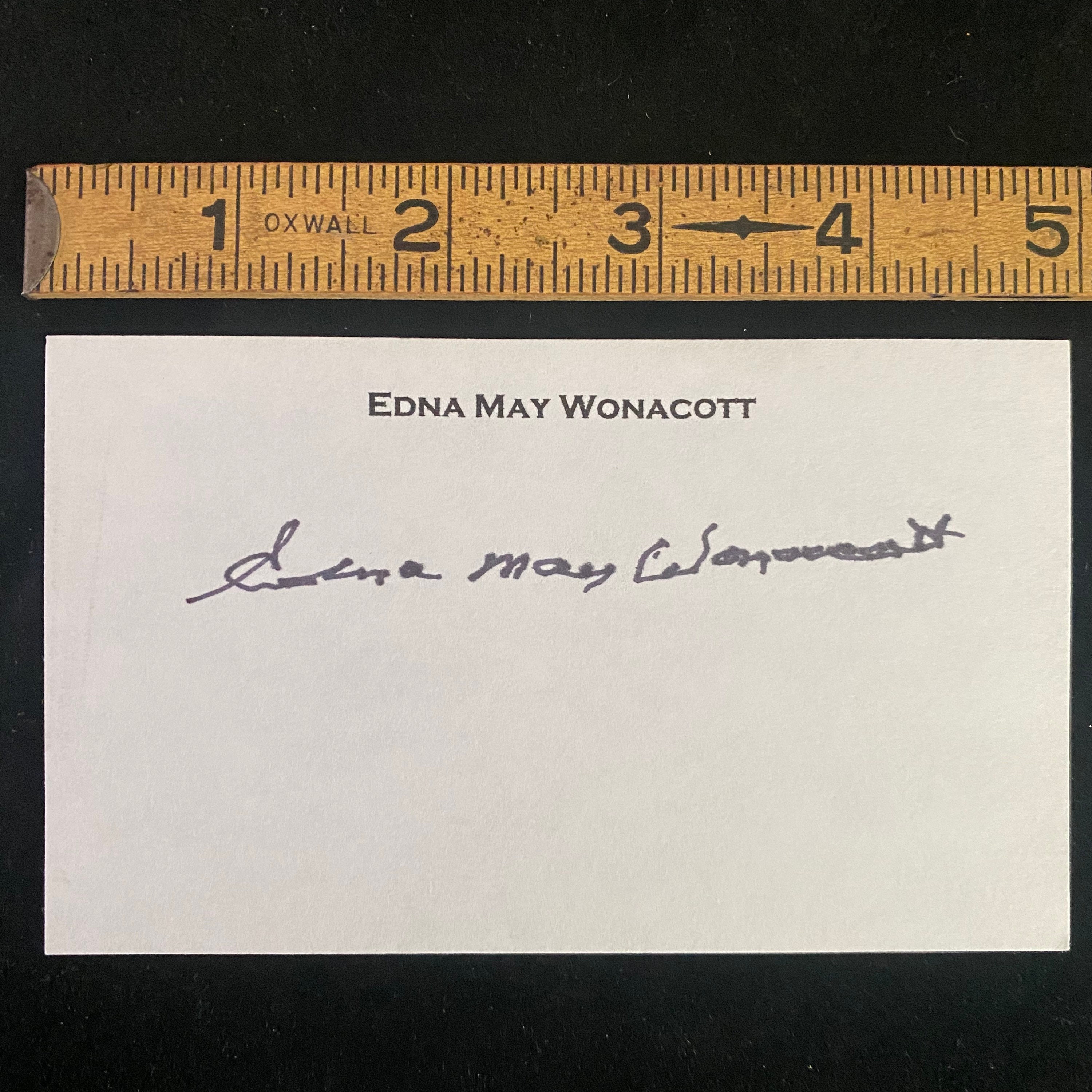 EDNA MAY WONACOTT Authentic Hand Signed Autographed 3x5 Index Card W ...