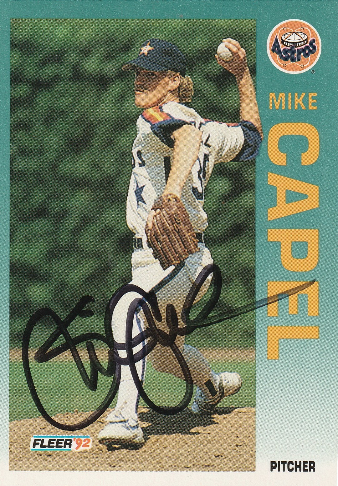 Mike Capel AUTOGRAPHED Baseball Trading Card 1992 Fleer 429 Houston ...
