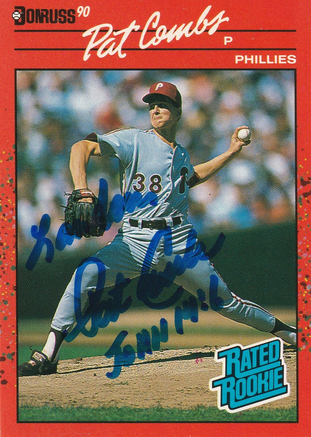 Pat Combs AUTOGRAPHED ROOKIE Baseball Trading Card 1990 Donruss 44 ...