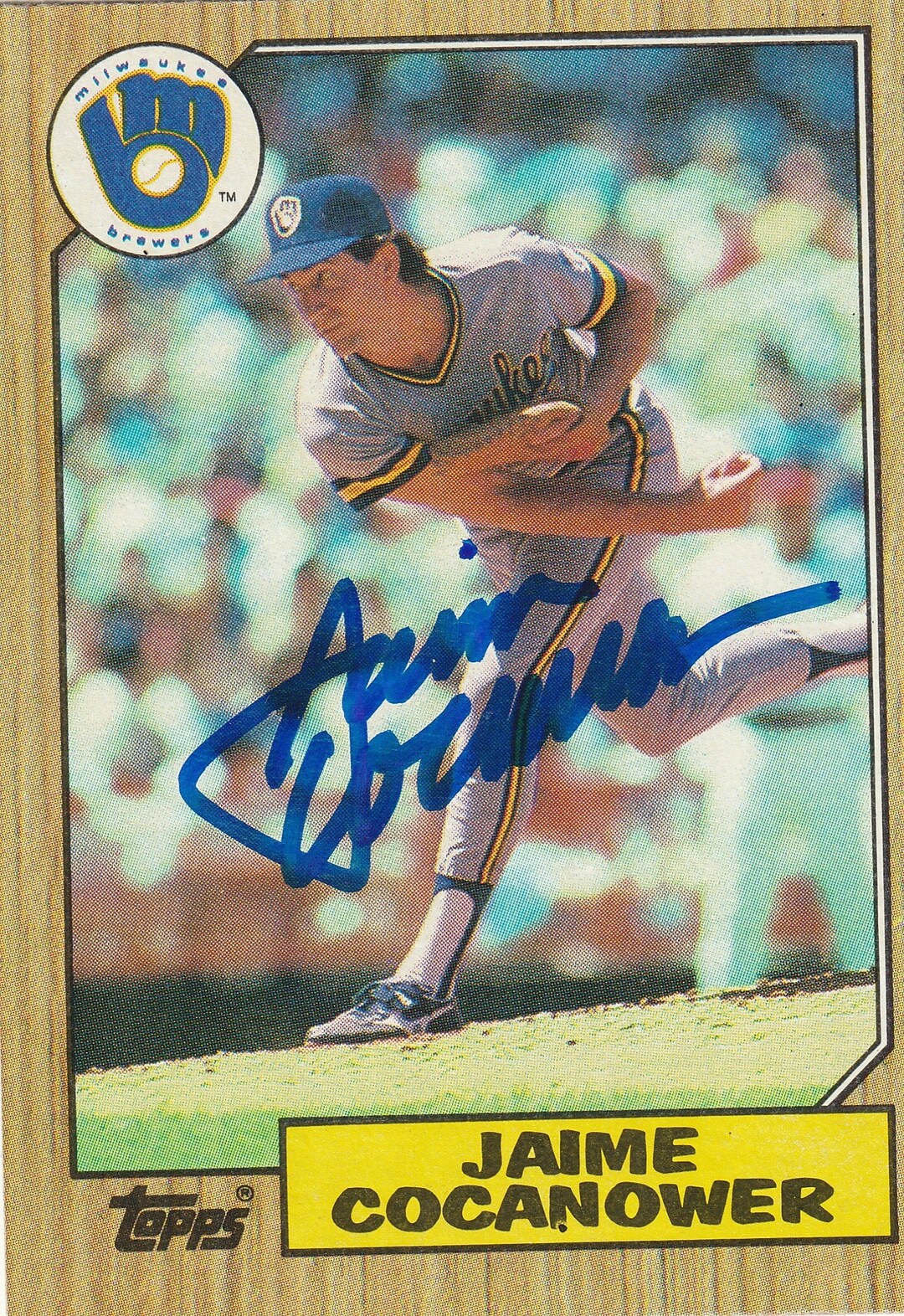 Jaime Cocanower AUTOGRAPHED Baseball Trading Card 1987 Topps 423 ...