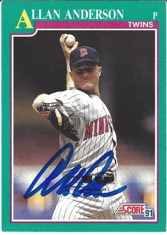 Allan Anderson DÉDICACÉ Baseball Trading Card 1991 Score | Etsy