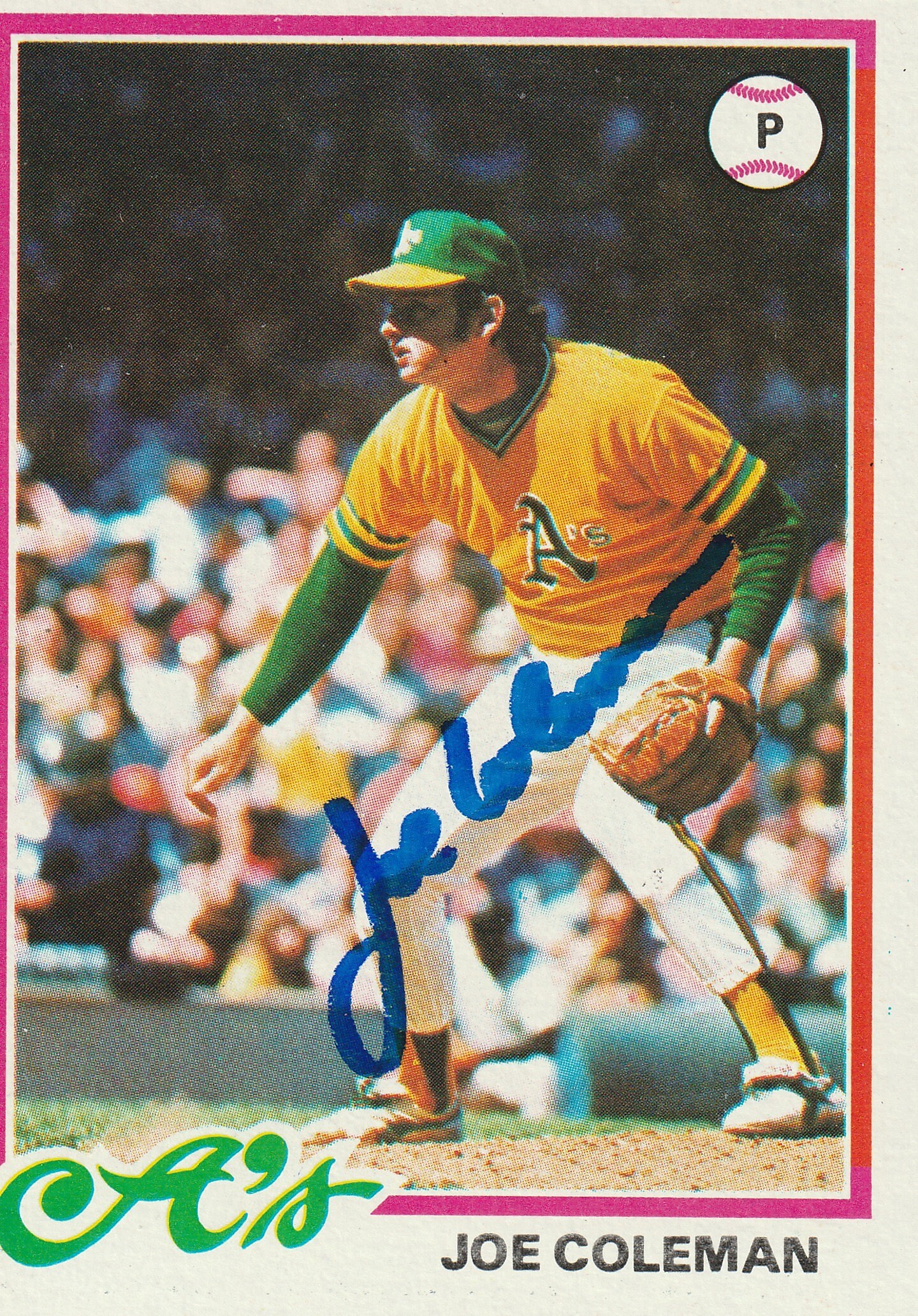 Joe Coleman AUTOGRAPHED Baseball Trading Card 1978 Topps | Etsy