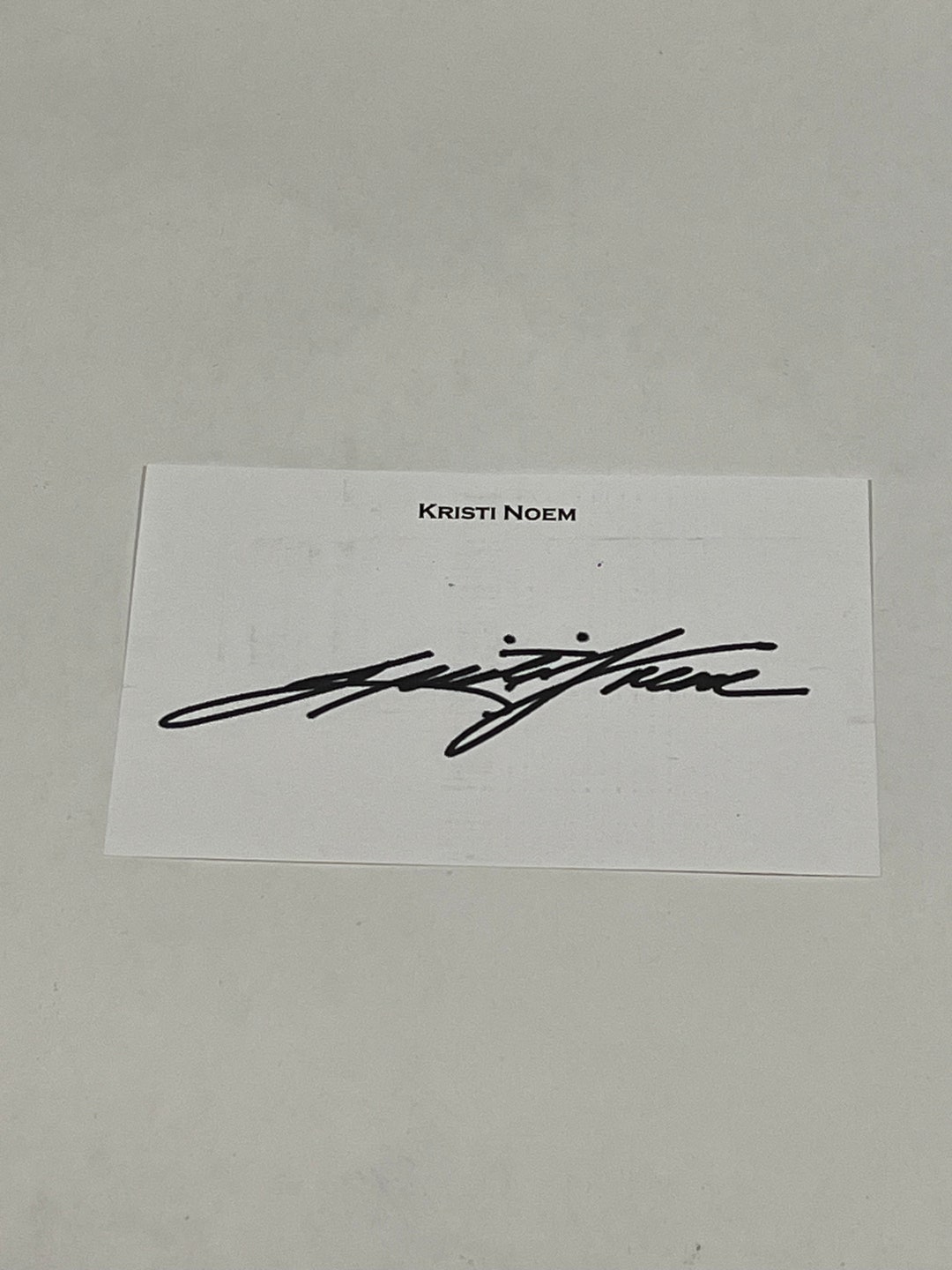 KRISTI NOEM Authentic Printed Autographed 3x5 Index Card 33rd Governor ...