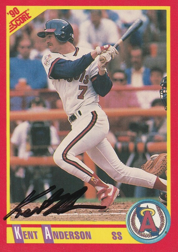 Kent Anderson AUTOGRAPHED Baseball Trading Card 1990 Score - Etsy