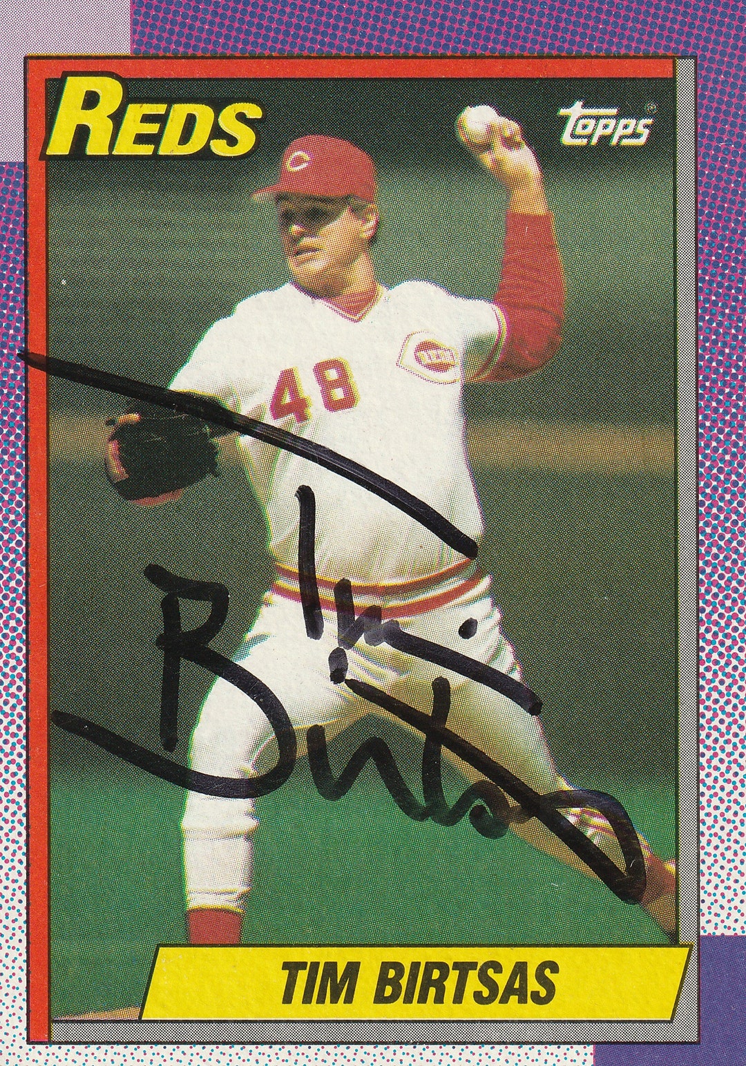 Tim Birtsas AUTOGRAPHED Baseball Trading Card 1990 Topps 687 Cincinnati ...