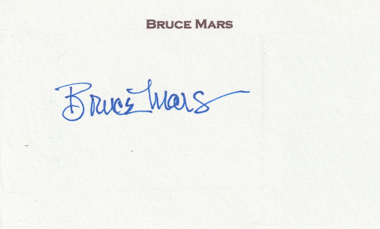 BRUCE MARS Authentic Hand Signed Autographed 3x5 Index Card W/ | Etsy