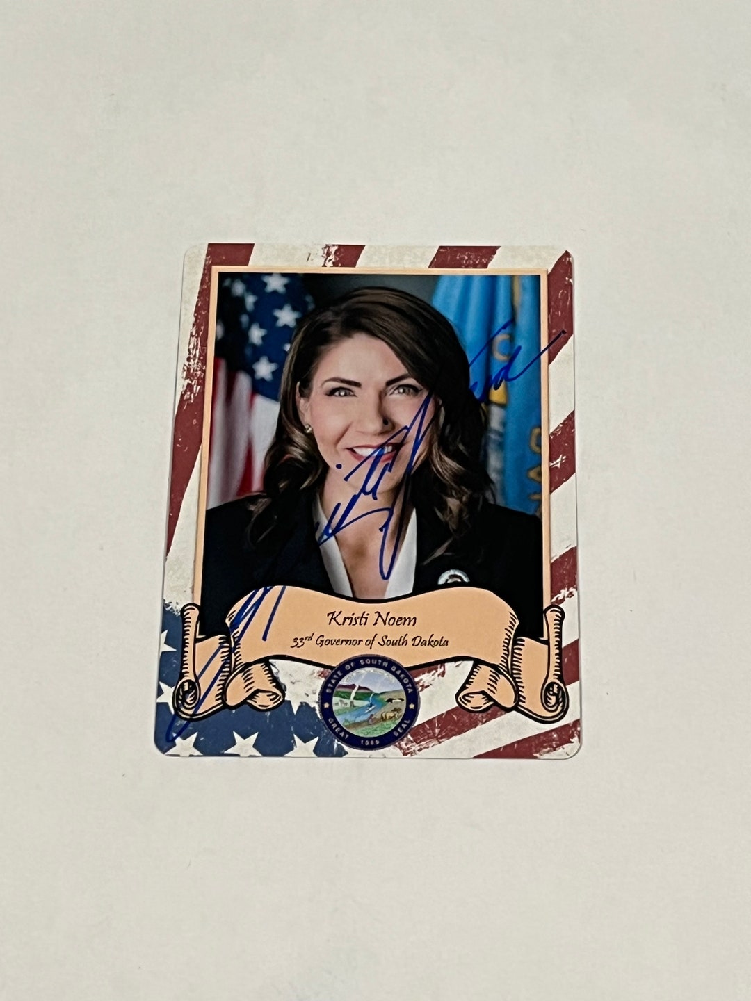 KRISTI NOEM Authentic Printed Autographed Trading Card 33rd - Etsy