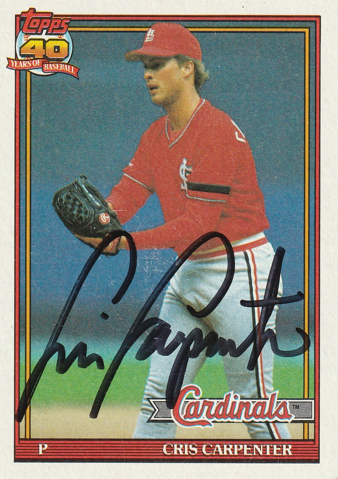Cris Carpenter AUTOGRAPHED Baseball Trading Card 1991 Topps - Etsy