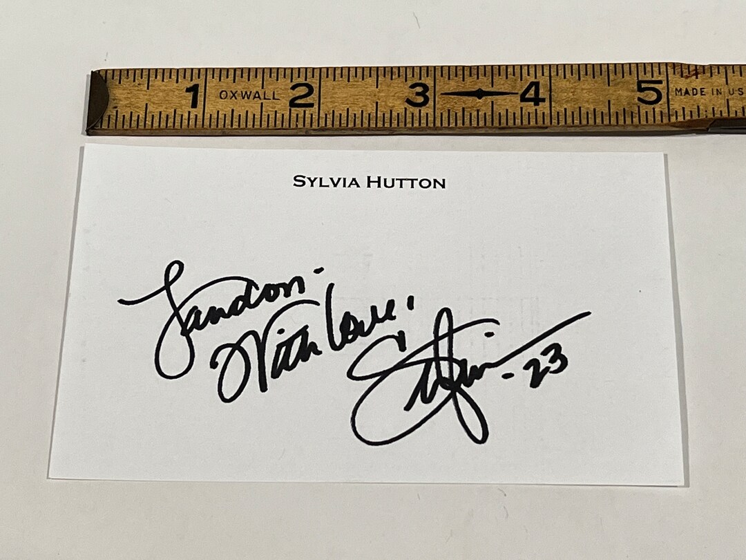 SYLVIA HUTTON Authentic Hand Signed Autographed 3x5 Index Card - Etsy