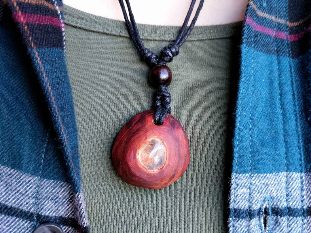 Clear Quartz Necklace Carved Avocado Stone Necklace Natural Jewelry ...