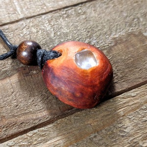 Clear Quartz Necklace Carved Avocado Stone Necklace Natural Jewelry ...