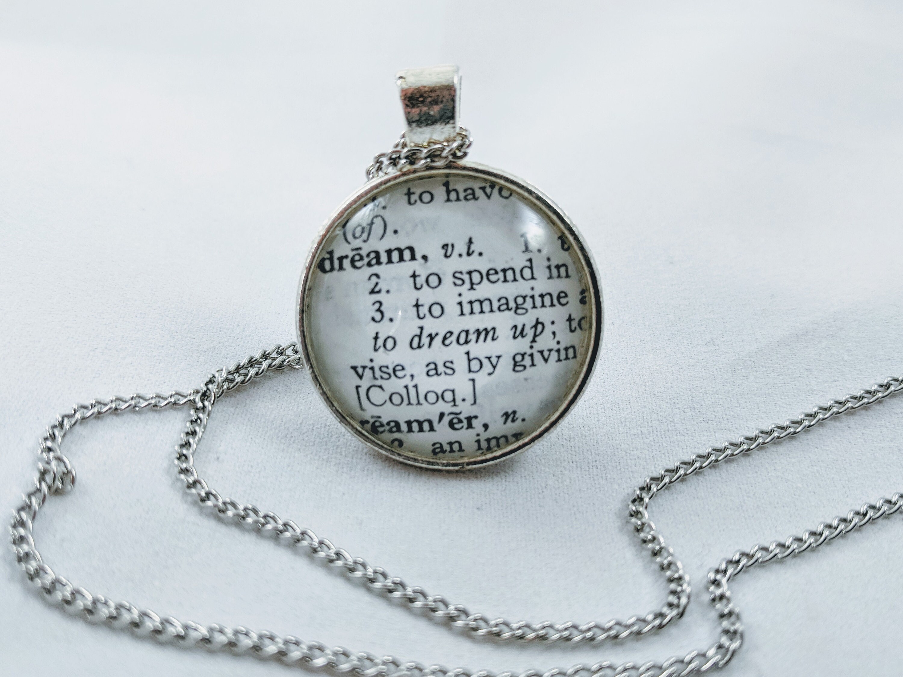 Custom Definition Dictionary Page Silver Pendant Necklace - Etsy UK