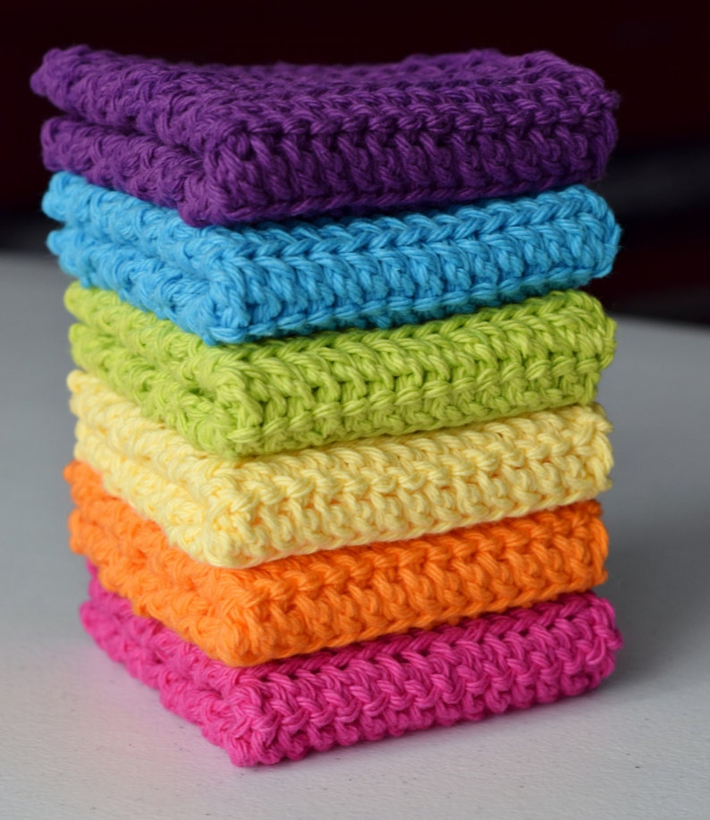 Crochet Rainbow Dishcloth/ Washcloth Handmade Wash Rag set | Etsy